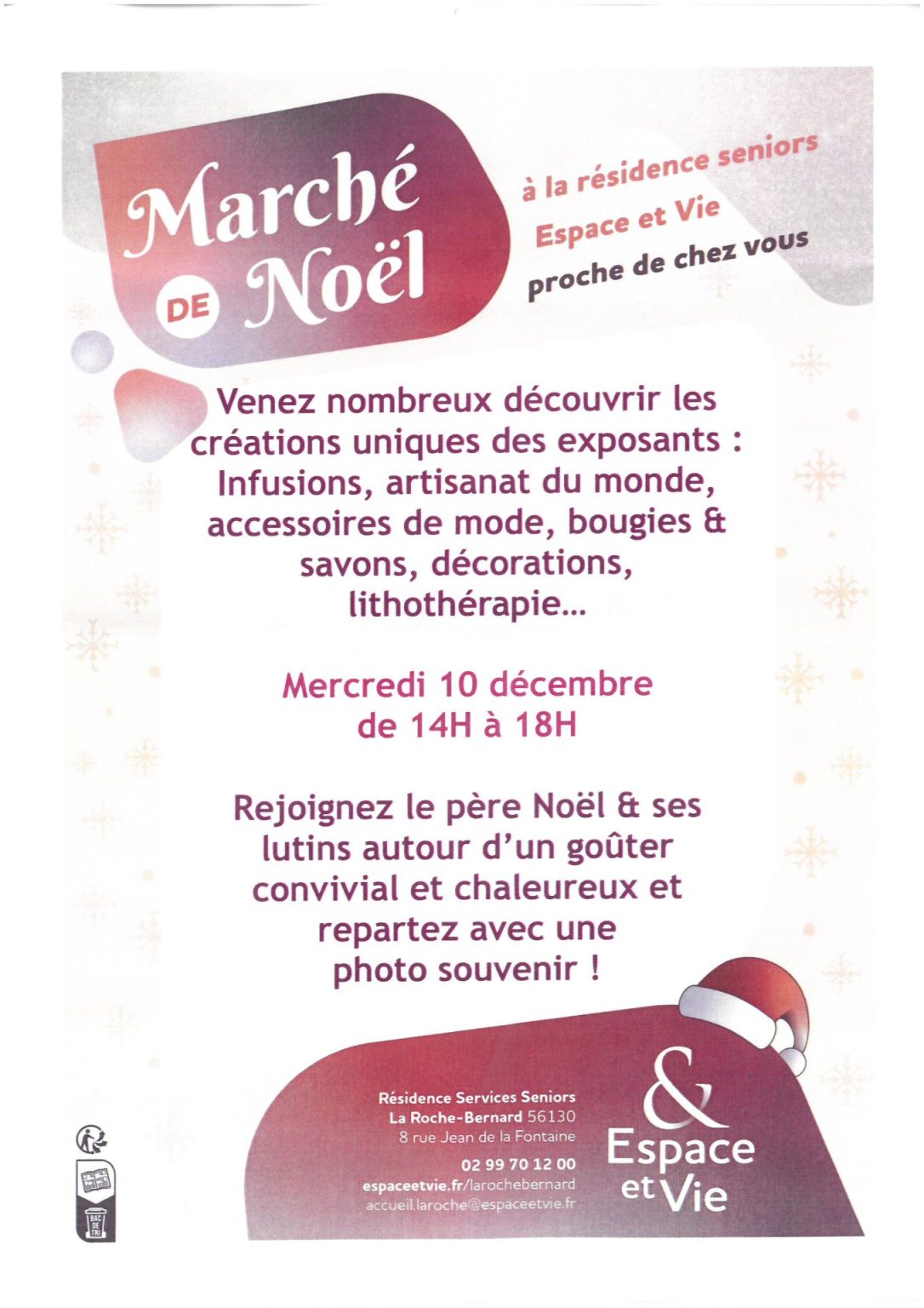 Marché de Noël - Résidence Espace et Vie - La Roche Bernard